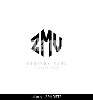 ZMV letter logo design with polygon shape. ZMV polygon and cube shape ...