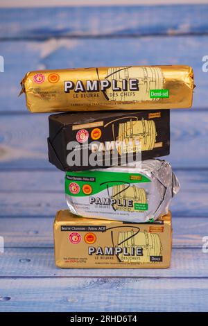 Traditional wrapped butter sticks, Pamplie butter of France, Unique ...