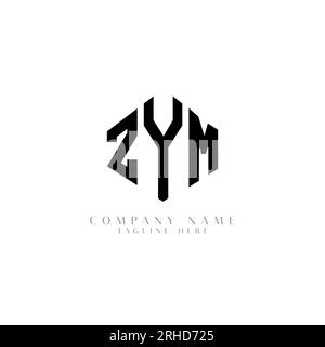 ZYM letter logo design with polygon shape. ZYM polygon and cube shape ...