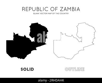 Zambia map. Blank vector map of the Country with regions. Borders of ...