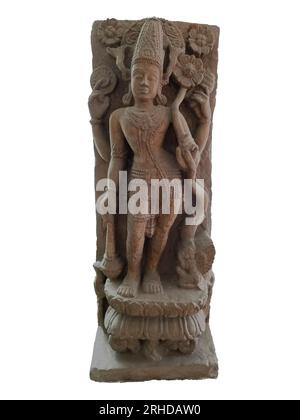 A statue of Vishnu. Holding Shankha (conch), Chakra (disc), Gada (mace ...