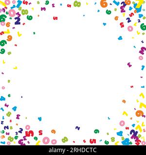 Falling bright numbers. Math study concept with flying digits. Fair ...