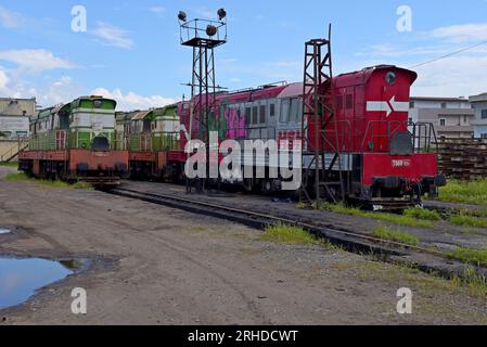 Ex Czech Railways CKD diesel locomotives at the Shkozet Depot of ...