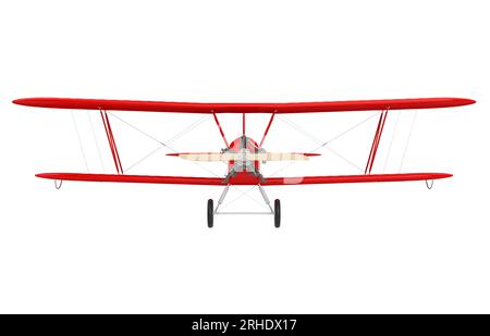 Red Airplane Biplane Isolated Stock Photo - Alamy