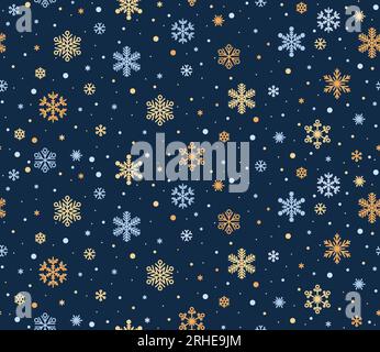 Seamless pattern with snowflakes on blue Stock Vector Image & Art - Alamy