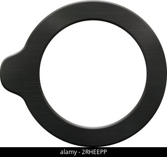 Rubber black round gasket with light realistic texture isolated from ...