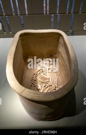 Late Dilmun clay Sarcophagi - clay coffin with burial offerings - bones ...