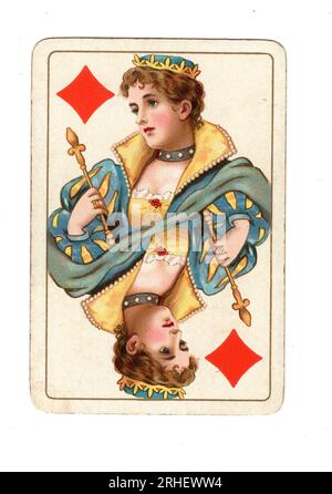 9 of diamonds. One playing card, illustration Stock Photo - Alamy