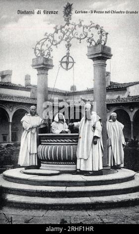 Italy Florence Certosa del Galluzzo Monastery pre-1900 Stock Photo - Alamy