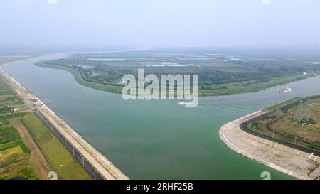 Hefei. 16th Aug, 2023. This aerial photo taken on Aug. 16, 2023 shows ...