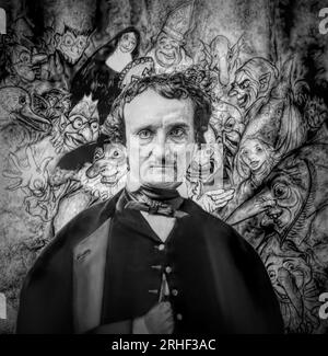 Portrait of Edgar Allan Poe, The Masque of the Red Death, illustration ...