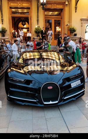 Bugatti Chiron parked outside the Casino in Monte Carlo, Monaco Stock ...