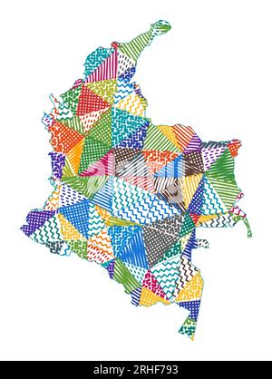 Colombia outline map with the handwritten country name. Continuous line ...