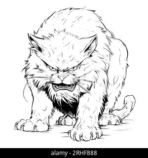 Angry Cat Coloring Pages for Kids Stock Vector Image & Art - Alamy