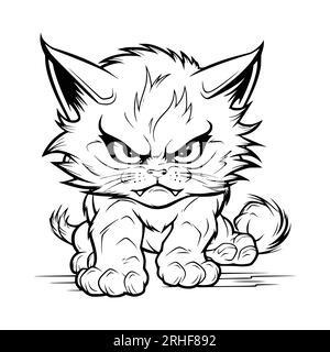 Angry Cat Coloring Pages for Kids Stock Vector Image & Art - Alamy