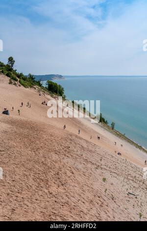Sleeping Bear Overlook along Pierce Stocking Scenic Drive in Sleeping Bear National Seashore on ...