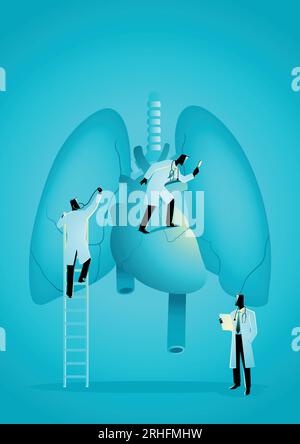 Pulmonologist Vector Illustration with Doctor Pulmonology, Lungs ...