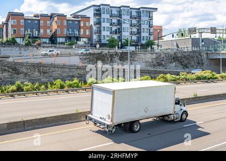 Industrial standard clean white day cab big rig semi truck tractor with ...