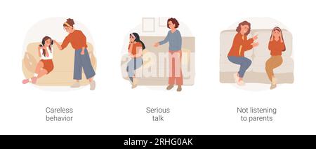 Careless behavior isolated cartoon vector illustration. Girl having bad ...