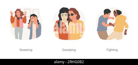 School bullies concept, teen violence, negative behavior. Students ...