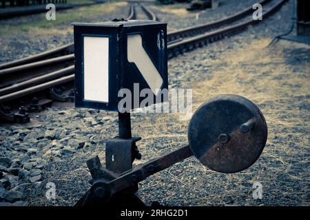 Railway swich signal Stock Photo - Alamy
