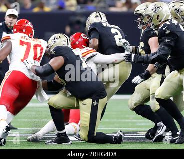 Kansas City Chiefs linebacker Drue Tranquill (23) rushes off the line ...