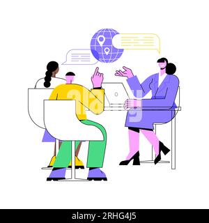 Explaining the route isolated cartoon vector illustrations Stock Vector ...