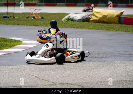 Adult go-kart drivers raced in national races at Badger Kart club Wolf ...