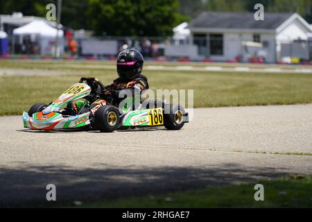 Adult go-kart drivers raced in national races at Badger Kart club Wolf ...