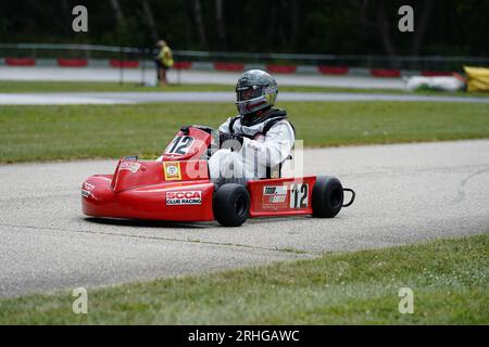 Adult go-kart drivers raced in national races at Badger Kart club Wolf ...