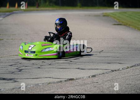 Adult go-kart drivers raced in national races at Badger Kart club Wolf ...