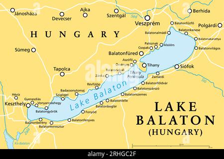 Map of Lake Balaton Stock Photo - Alamy
