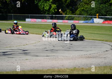 Adult go-kart drivers raced in national races at Badger Kart club Wolf ...