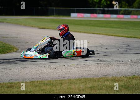 Adult go-kart drivers raced in national races at Badger Kart club Wolf ...