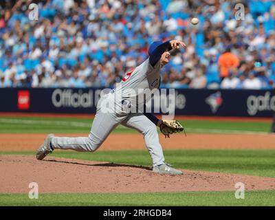 Chicago Cubs pitcher Hayden Wesneski during a baseball game against the ...