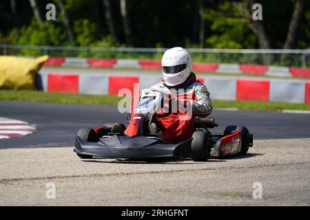 Adult go-kart drivers raced in national races at Badger Kart club Wolf ...