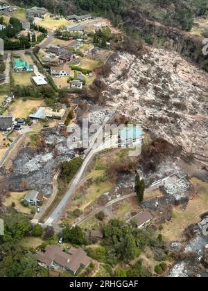Maui, Hawaii (Aug. 13, 2023) - Photos from a moving vehicle show some ...