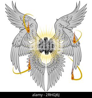 Vector design of Angel throne type with burning eye, angelic throne ...