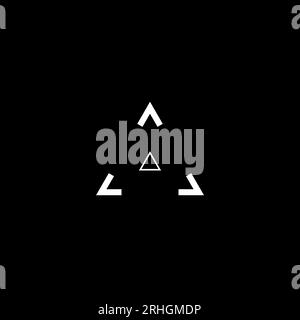 Cyberpunk style triangle target. Modern GUI triangle target, HUD aim ...