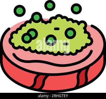 Dish bruschetta icon outline vector. Food snack. Cheese bread Stock ...