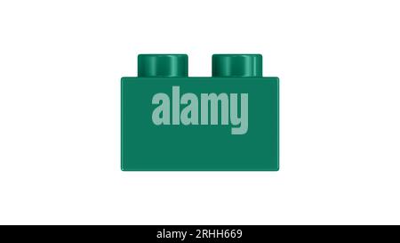 Bottle Green Lego Block Isolated on a White Background. Close Up View ...