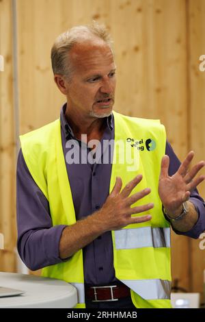 Lantis CEO Luc Hellemans pictured during a press moment by Oosterweel ...