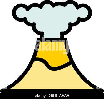Vulcano explosion icon outline vector. Volcanic eruption. Lava ash ...