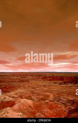 Barren Landscape and Vibrant colors of the Painted Desert in Arizona ...