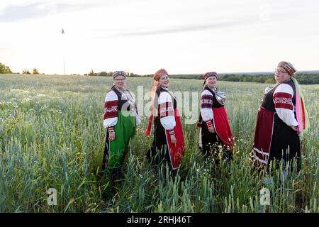 Women in traditional seto estonian folk costumes dressed for ...