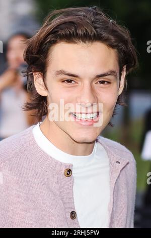 Louis Partridge arrives as he attends at the men's Prada Fall-Winter ...