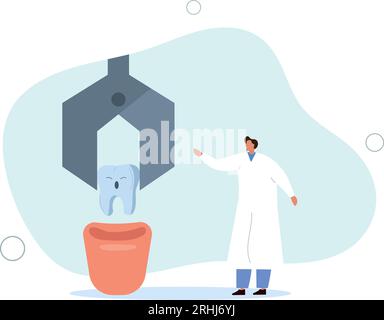 Tooth extraction concept vector poster banner template Stock Vector ...