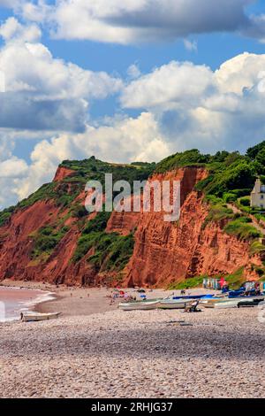 The dramatic sandstone cliffs at Budleigh Salterton on the Jurassic ...