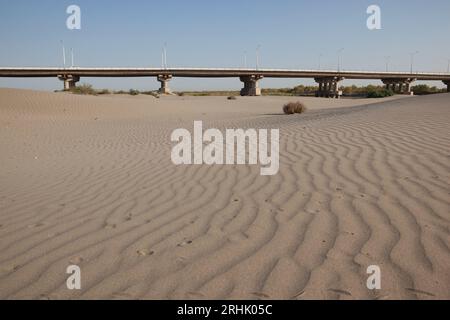 The Amu-Darya river in Nukus has largely disappeared due to irrigation ...