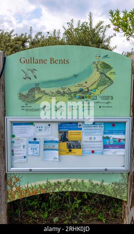 Gullane Beach information sign at Gullane, East Lothian, Scotland, UK ...